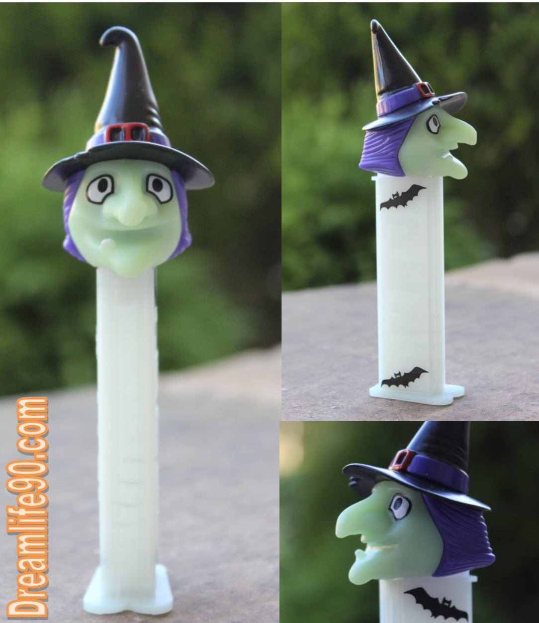 Witch Pez on Glow in the Dark Stem with Bats (2003) – Dreamlife90